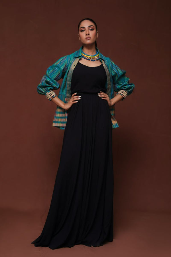 Huma Adnan - Sahar - Blue - Jamawar - 1 Piece – Studio by TCS