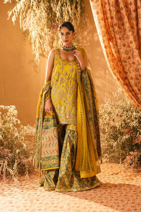Shehrnaz - SHK-1203 - tara - Yellow - Korean Silk Dori Work - 3 Piece ...