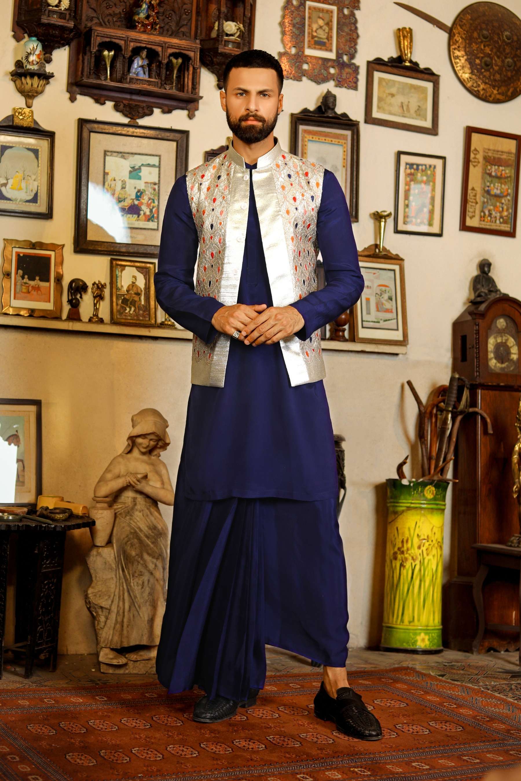 Arif Ashraf - Neelam - Royal Blue - Tissue & Raw Silk - 3 Piece ...