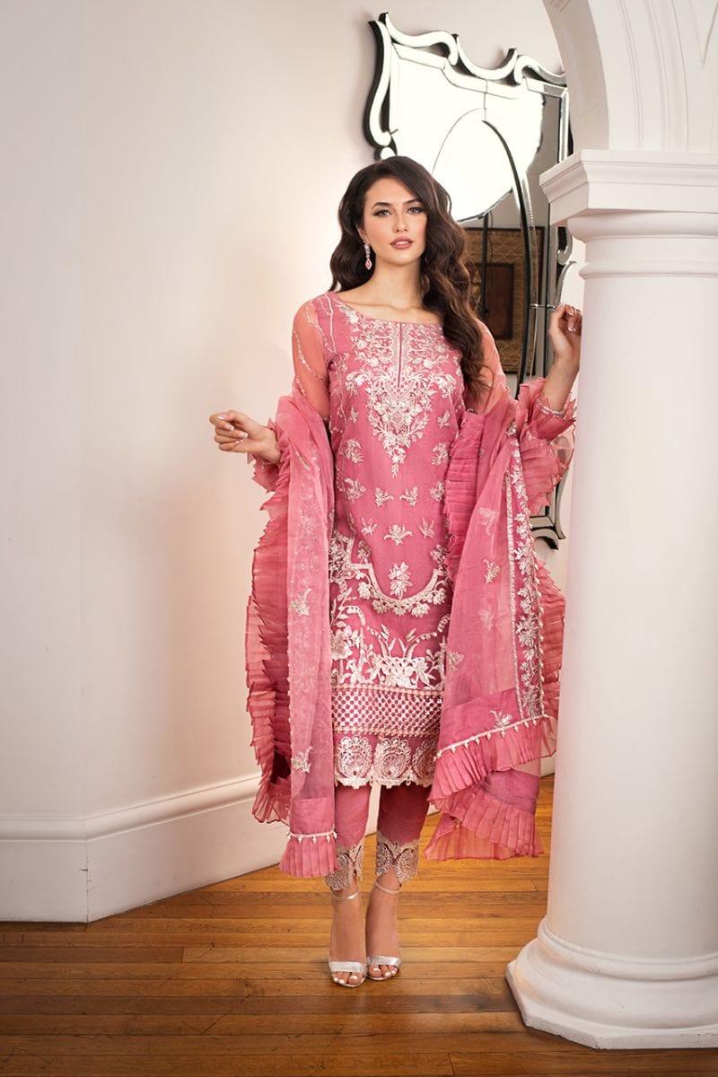 Kaanchi London - Mehru - Stunning Pink - Organza Shirt - 3 Piece ...