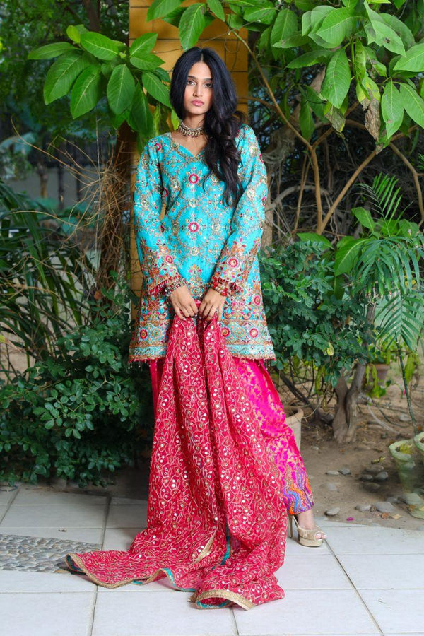 Huma Adnan - Afreen - Organza - Fuchsia - 3 Piece – Studio by TCS