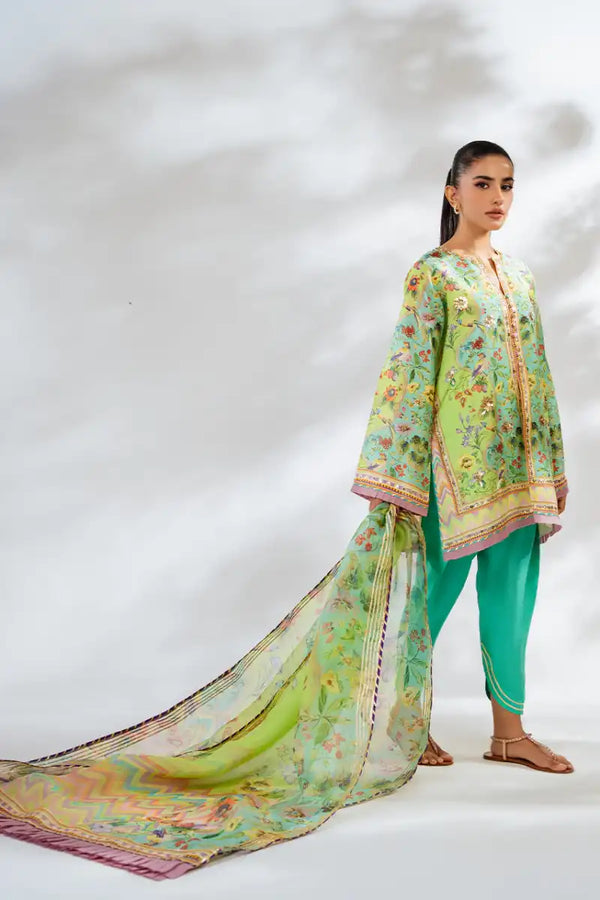 Sania Maskatiya - Anousha - Khadi Silk, PureRawSilk & Organza - Turquo ...