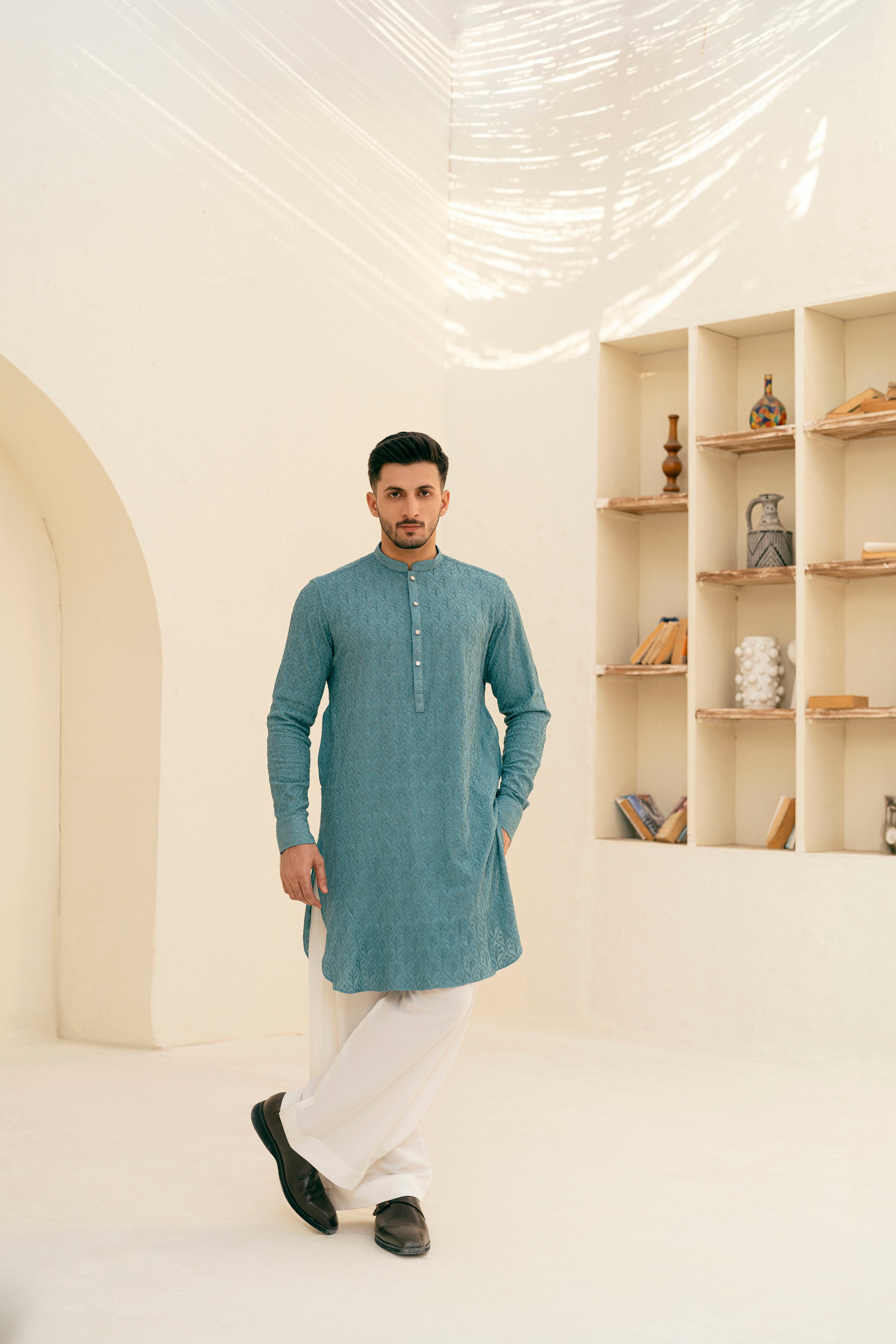 DEEPAK & FAHAD - Zaym - Blue & White - cotton - 2 Piece – Studio by TCS