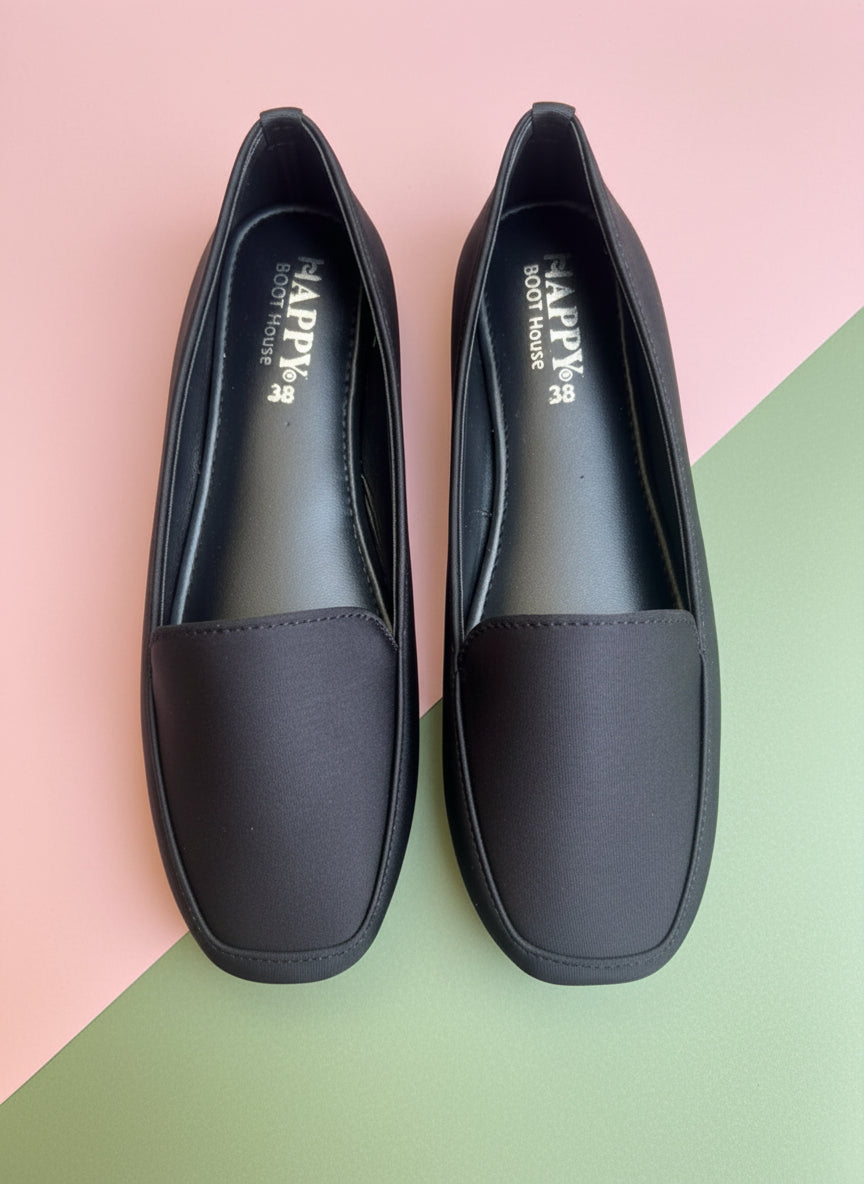 Milli Shoes - Square Toe Black Flat Loafers For Women – Studio by TCS