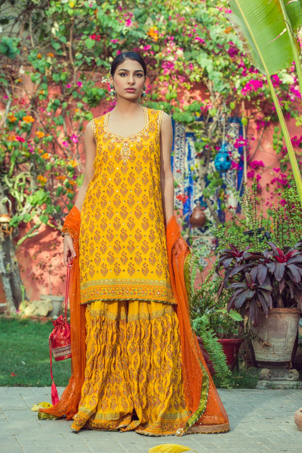 Yasmin Zaman - Misha - Marigold & Yellow - 3 Piece – Studio by TCS