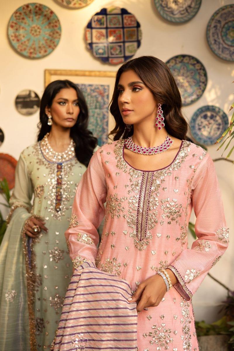 Shehrnaz - SHK-1231 - Myra - A - Gharara - Pink - Khaadi Silk - 3 Piec ...