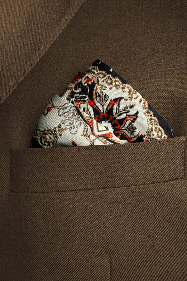 Black Wolf - TURKISH RUG SILK POCKET SQUARE - BLACK - SILK - 1 Piece ...