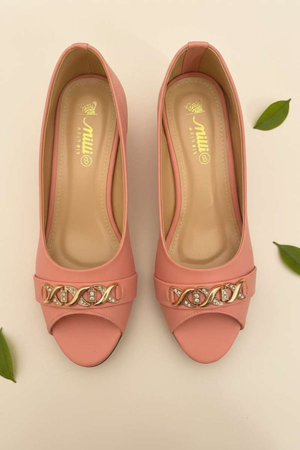 Milli Shoes - Peep Toe Wedge Heel - Pink – Studio by TCS
