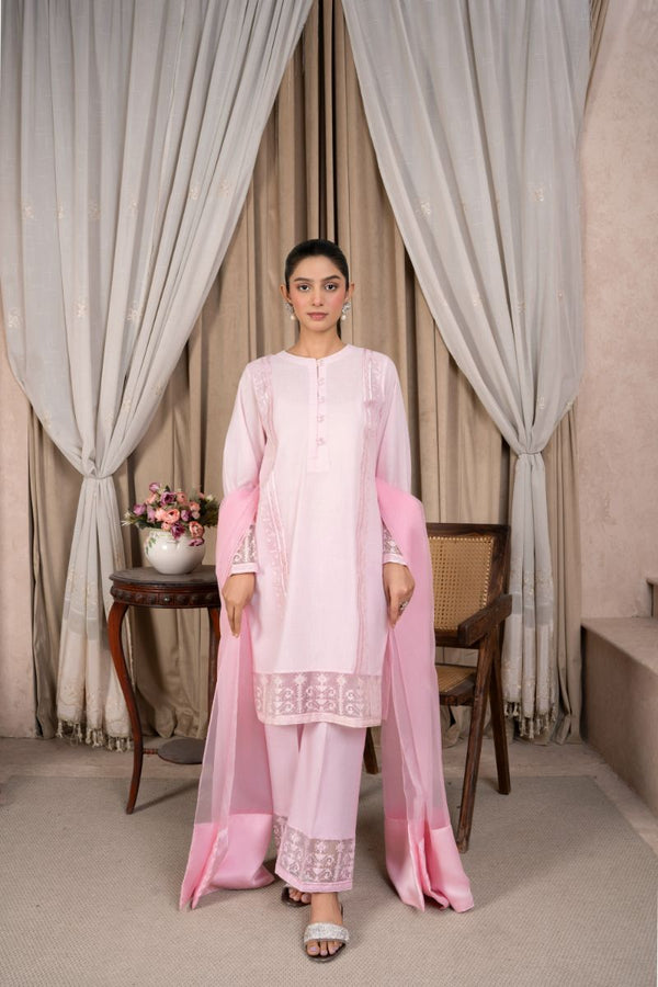 Reema Ahsan - Sahira - Cotton & Organza - Light pink - 3 Piece – Studio ...