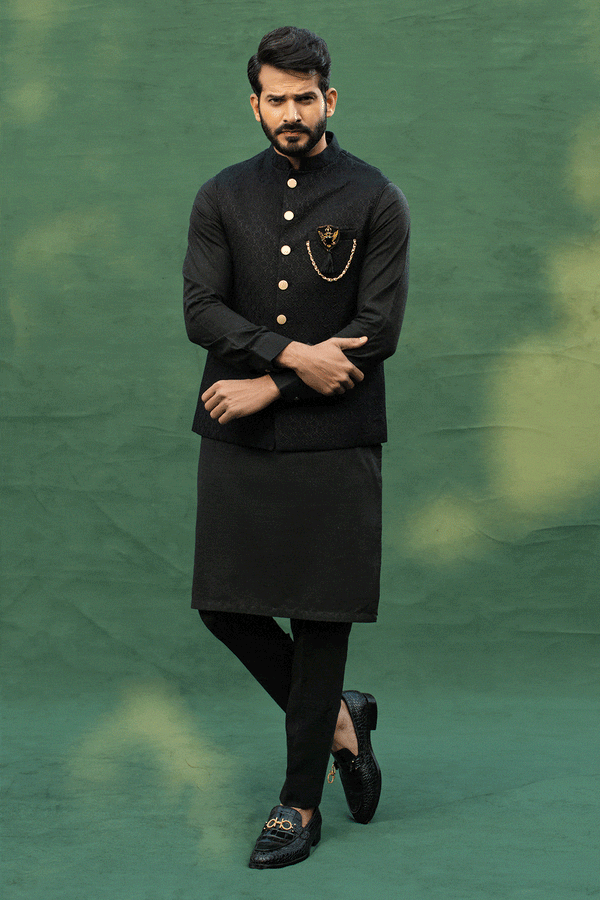Leon Man - BLACK WAISTCOAT - 1 Piece – Studio by TCS
